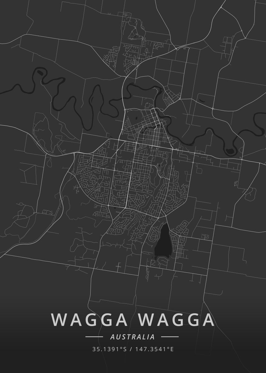 'Wagga Wagga, Australia' Poster, picture, metal print, paint by ...