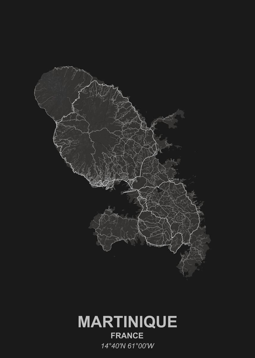 'MARTINIQUE FRANCE' Poster, picture, metal print, paint by Iwoko | Displate