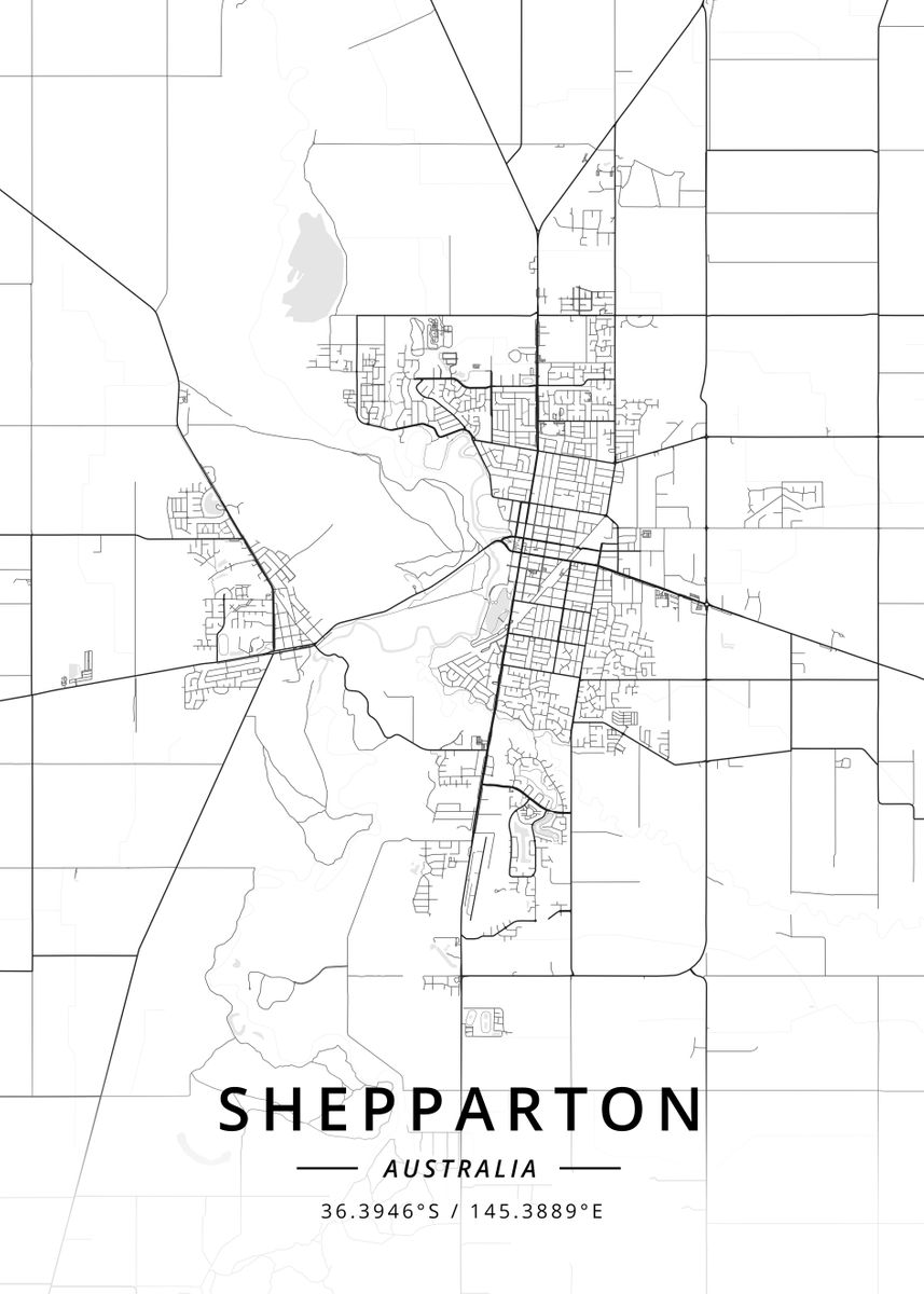 'Shepparton, Australia' Poster by Designer Map Art | Displate