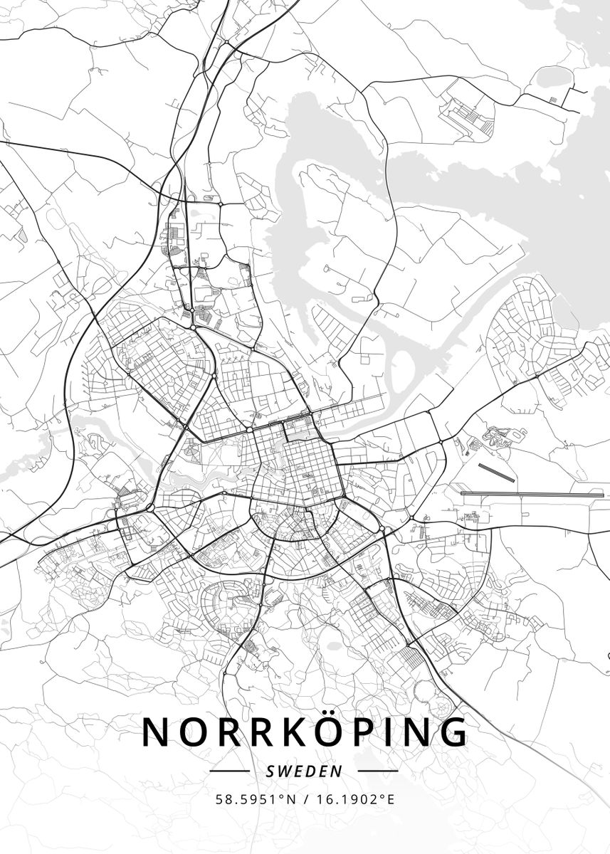'Norrkoping, Sweden' Poster, picture, metal print, paint by Designer ...