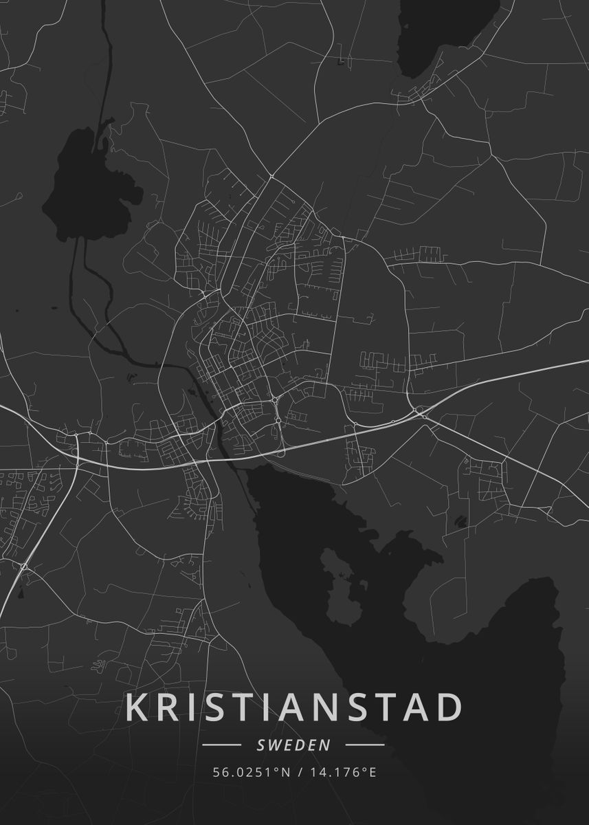 'Kristianstad, Sweden' Poster, picture, metal print, paint by Designer ...