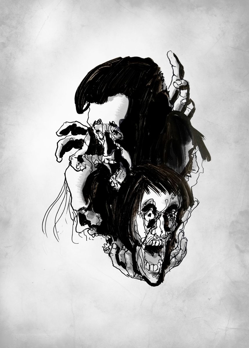 'Head number one' Poster, picture, metal print, paint by Łukasz Rusinek ...