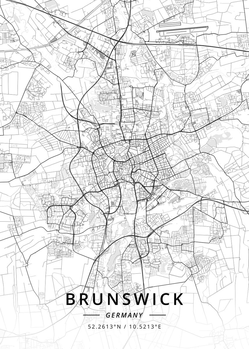 'Brunswick, Germany' Poster, picture, metal print, paint by Designer ...