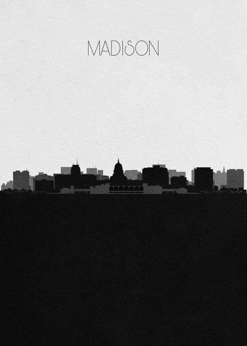 'Madison Skyline' Poster by Deniz A. | Displate