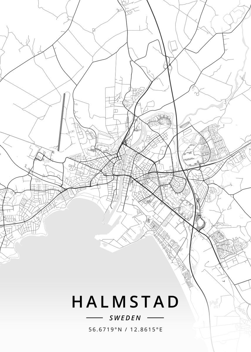 'Halmstad, Sweden' Poster by Designer Map Art | Displate