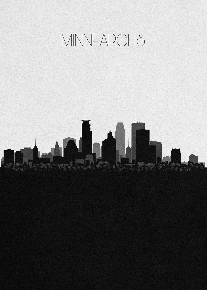 'Minneapolis Skyline' Poster, picture, metal print, paint by Deniz A ...