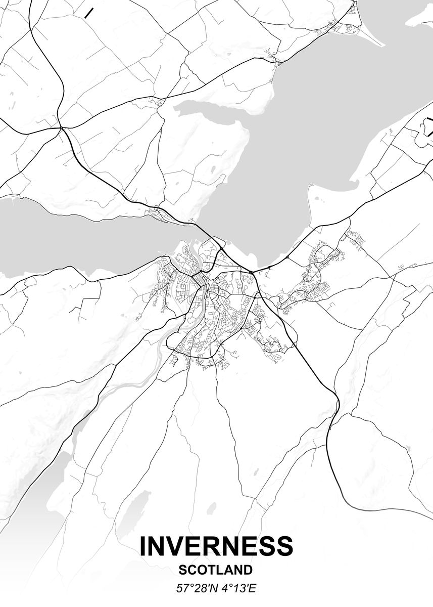 'INVERNESS SCOTLAND' Poster, picture, metal print, paint by Iwoko ...