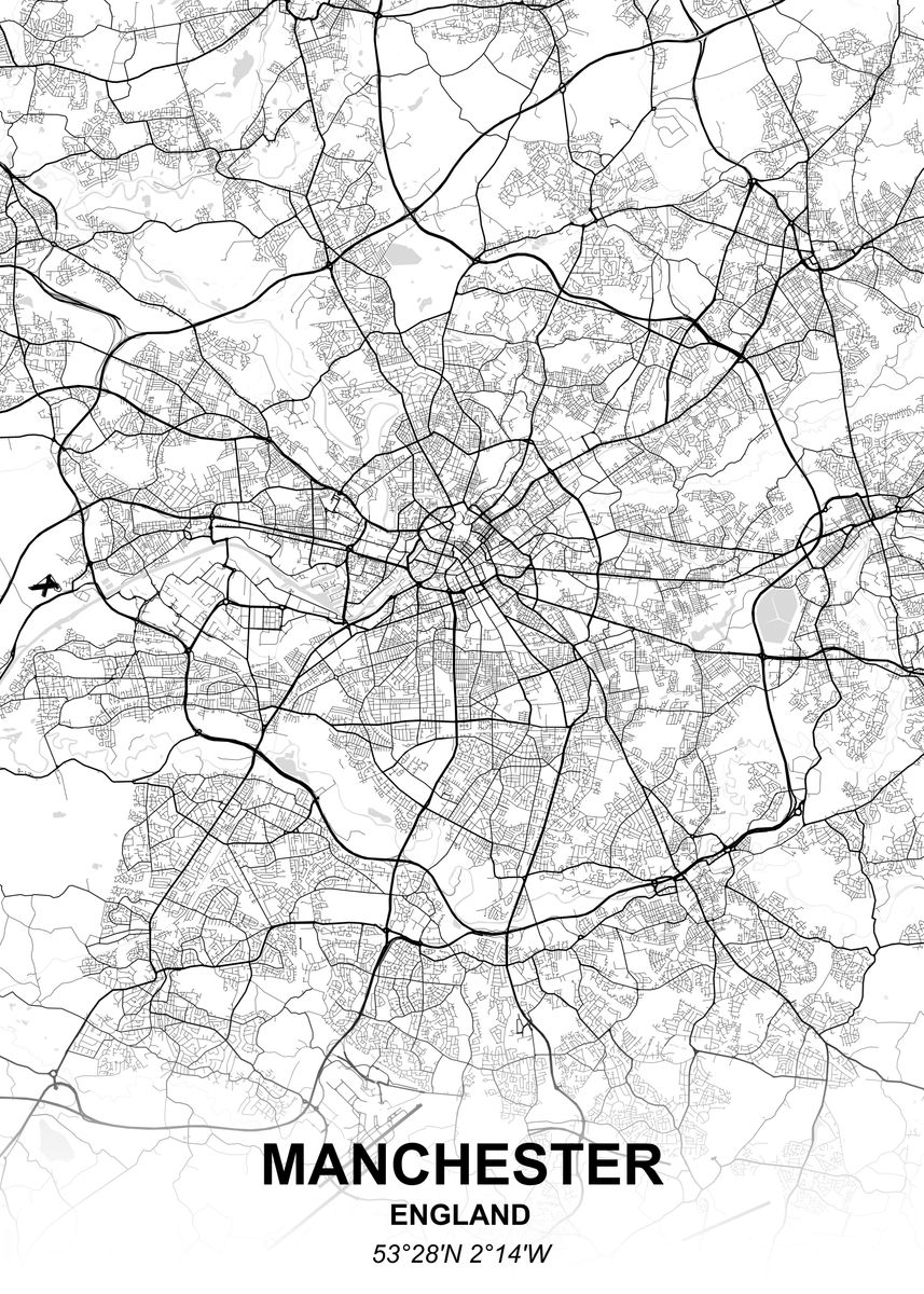'Manchester city map' Poster by Iwoko | Displate