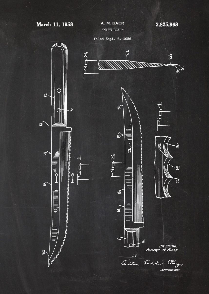'1956 Knife Blade' Poster, picture, metal print, paint by Nicram K ...