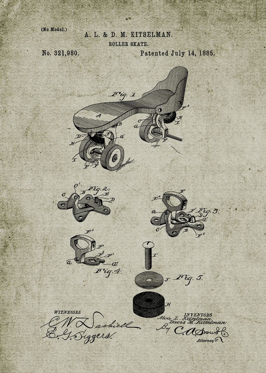 '1885 Roller Skate' Poster by Nicram K | Displate