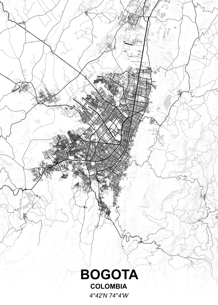 'Bogota city map' Poster by Iwoko | Displate