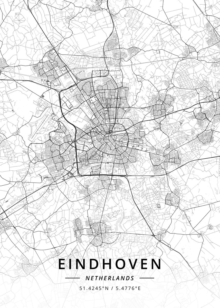 'Eindhoven, Netherlands' Poster by Designer Map Art | Displate