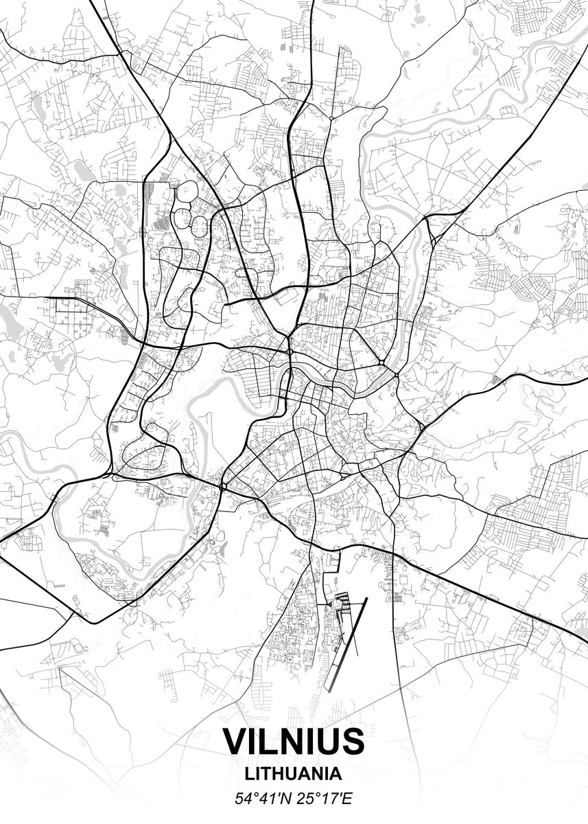 'VILNIUS LITHUANIA' Poster, picture, metal print, paint by Iwoko | Displate