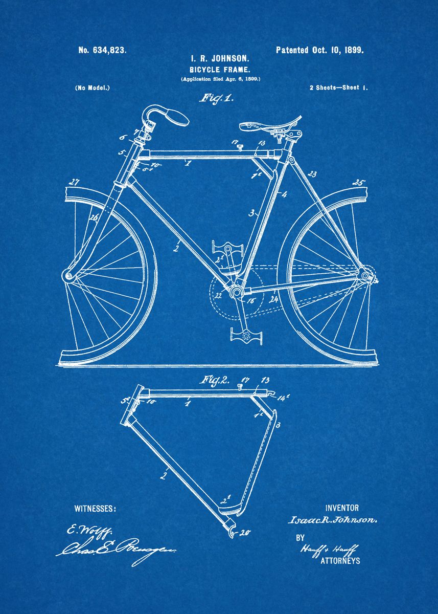 '1899 Bicycle Frame' Poster by Nicram K | Displate