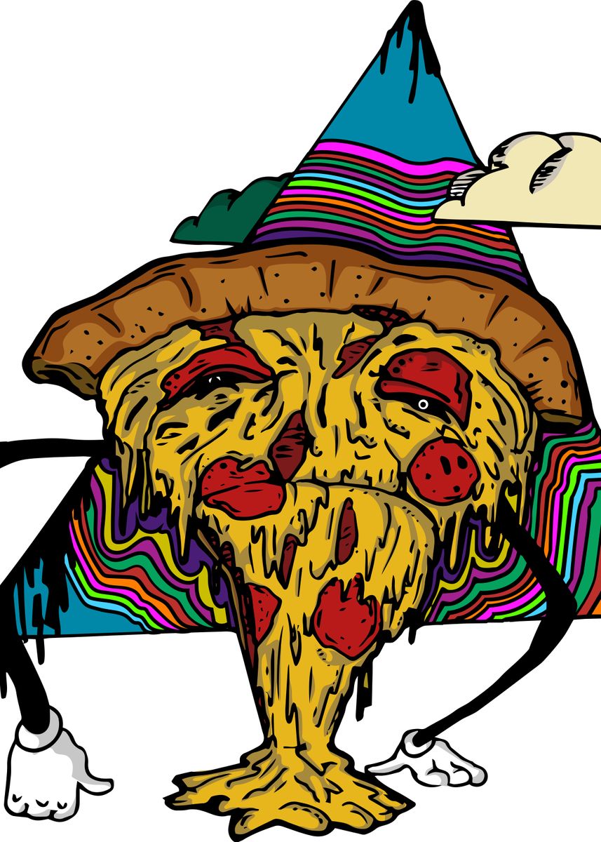 'The evil pizza' Poster, picture, metal print, paint by Arturo Crocker ...
