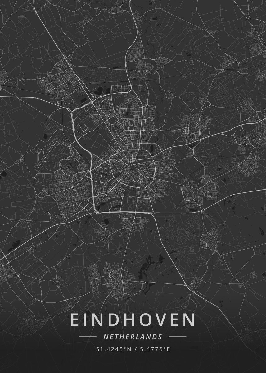 'Eindhoven, Netherlands' Poster by Designer Map Art | Displate