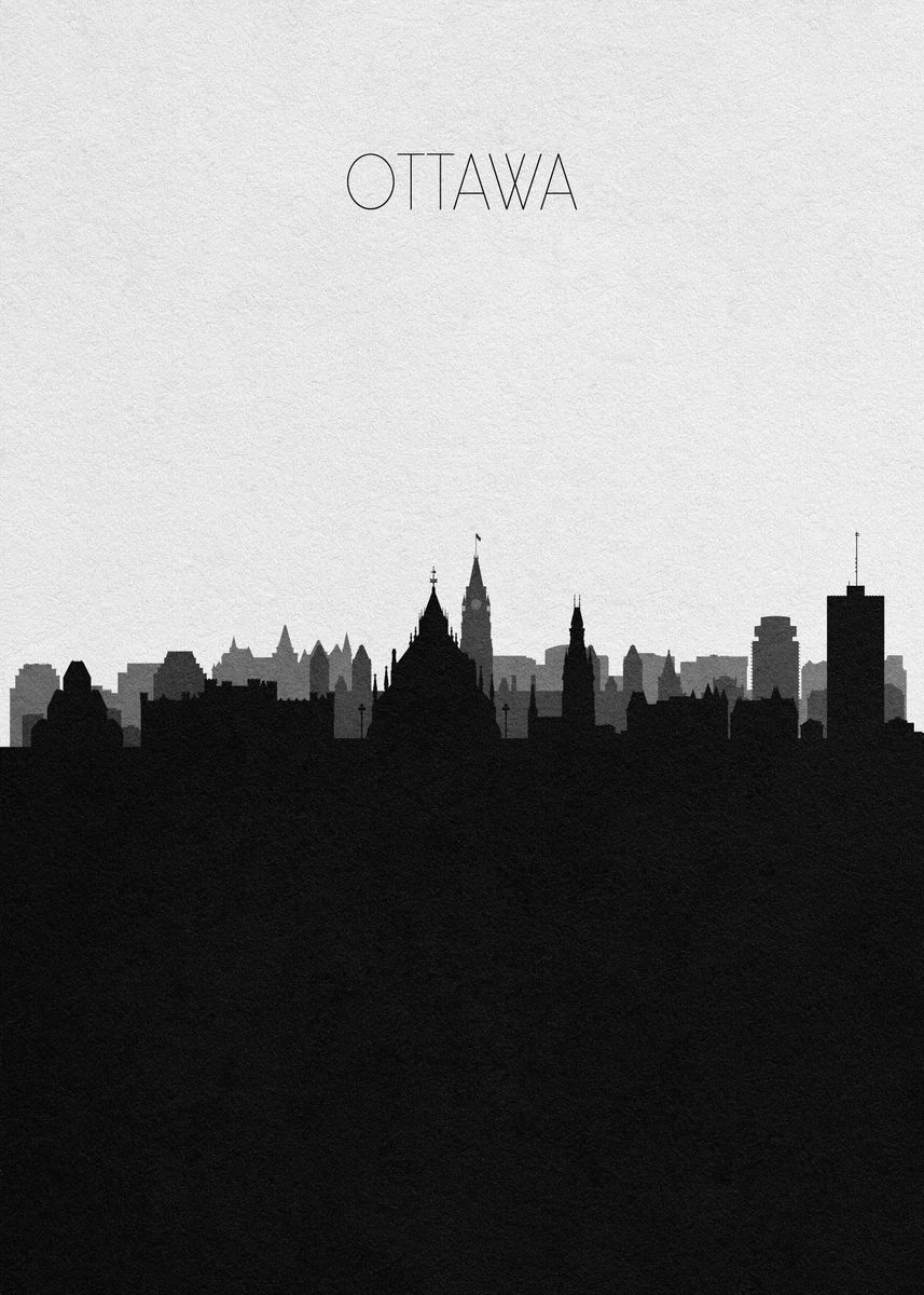 'Ottawa Skyline' Poster, picture, metal print, paint by Deniz A. | Displate