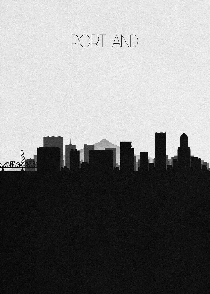 'Portland Skyline' Poster by Deniz A. | Displate