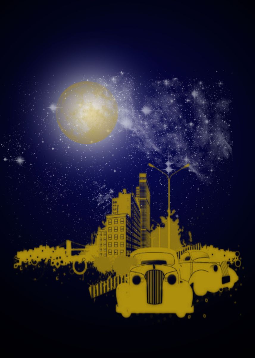 'night light' Poster, picture, metal print, paint by Mohsni Jihene ...