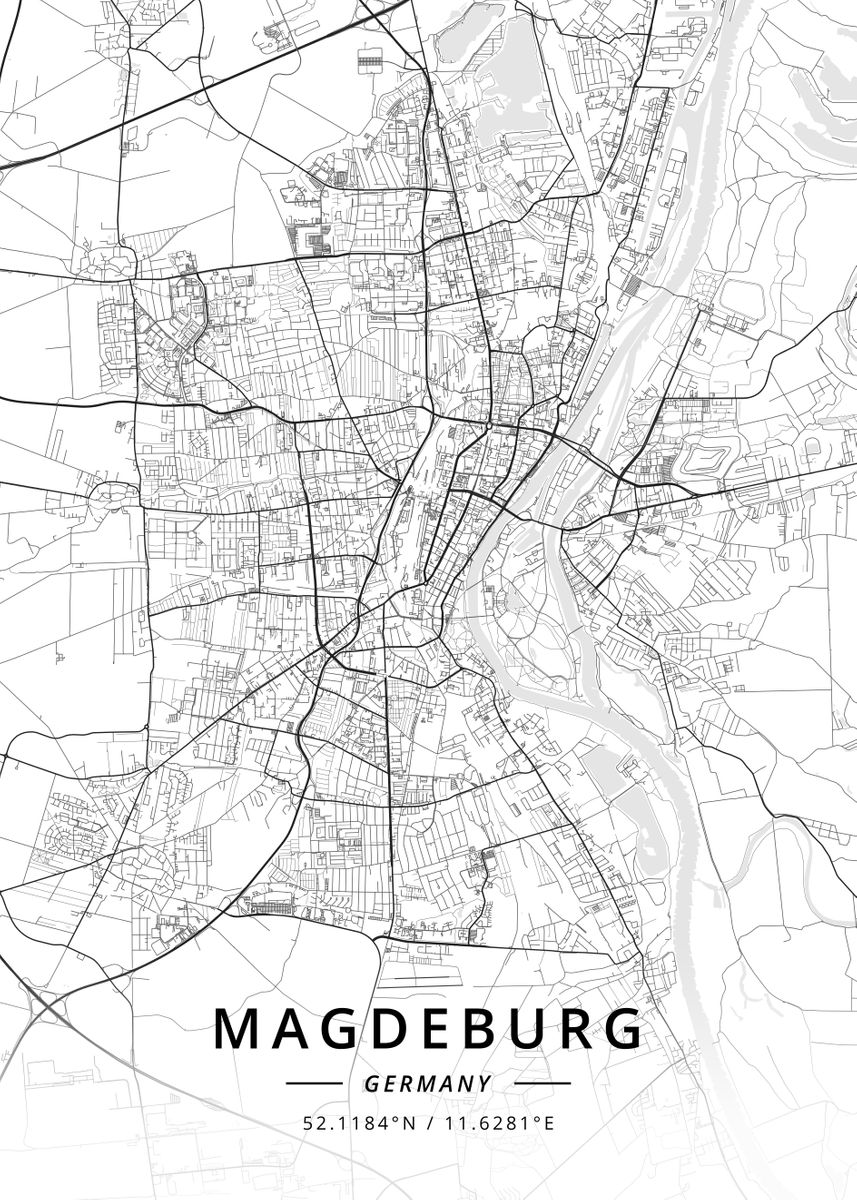 'Magdeburg, Germany' Poster by Designer Map Art | Displate