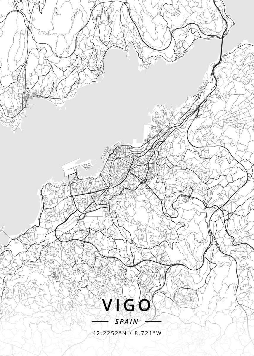 'Vigo, Spain' Poster by Designer Map Art | Displate