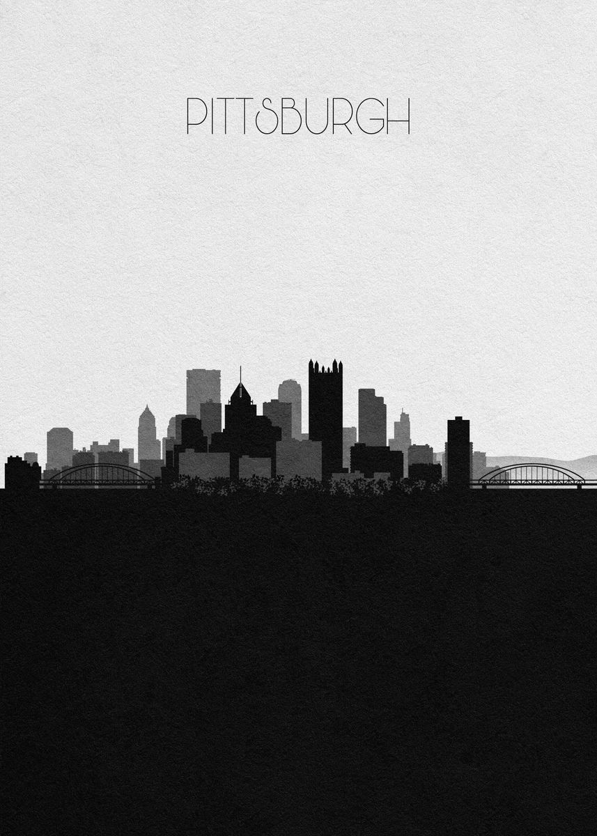'Pittsburgh Skyline' Poster, picture, metal print, paint by Deniz A ...