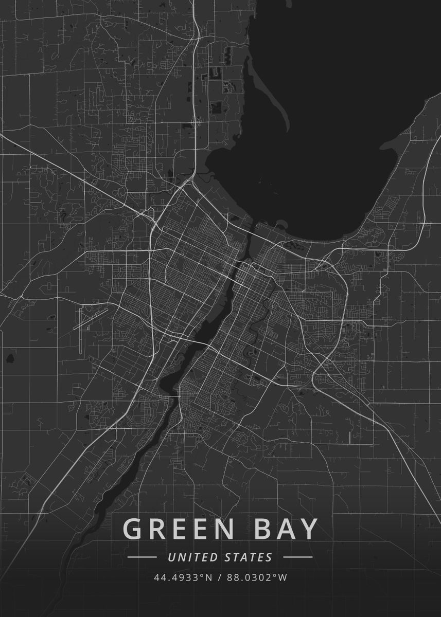 'Green Bay, United States' Poster, picture, metal print, paint by ...