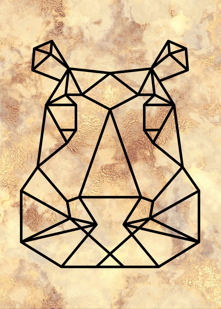 'Geometric Hippo Art' Poster, picture, metal print, paint by Enchanted ...