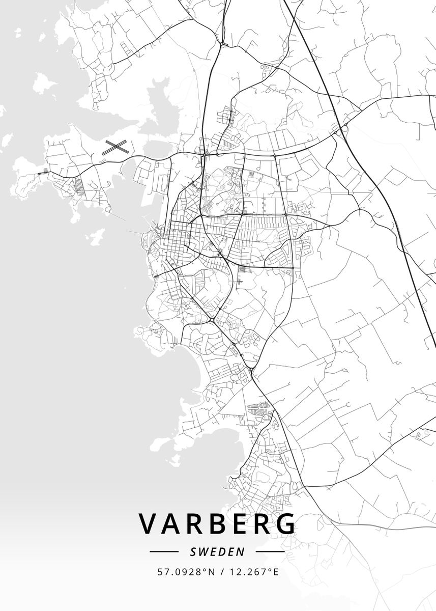 'Varberg, Sweden' Poster by Designer Map Art | Displate