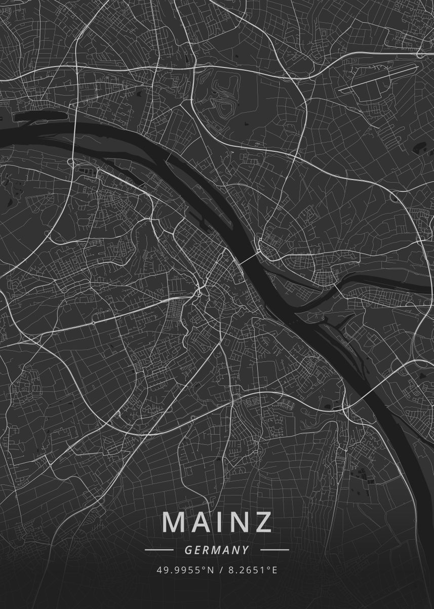 'Mainz, Germany' Poster by Designer Map Art | Displate