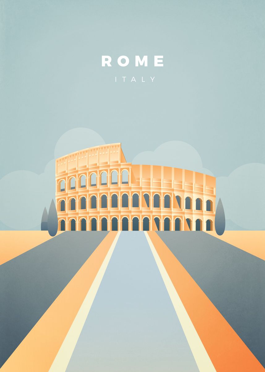 'Rome' Poster, picture, metal print, paint by Don Mario | Displate