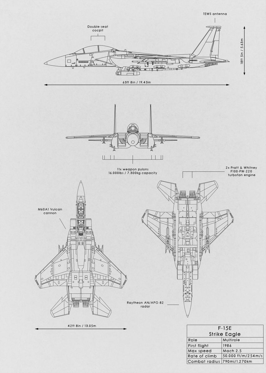 'F 15E Strike Eagle' Poster, picture, metal print, paint by Iwoko ...