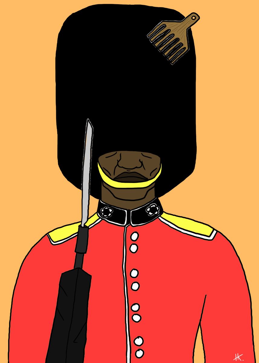 'Afro Guard' Poster, picture, metal print, paint by Hasan Kaya | Displate