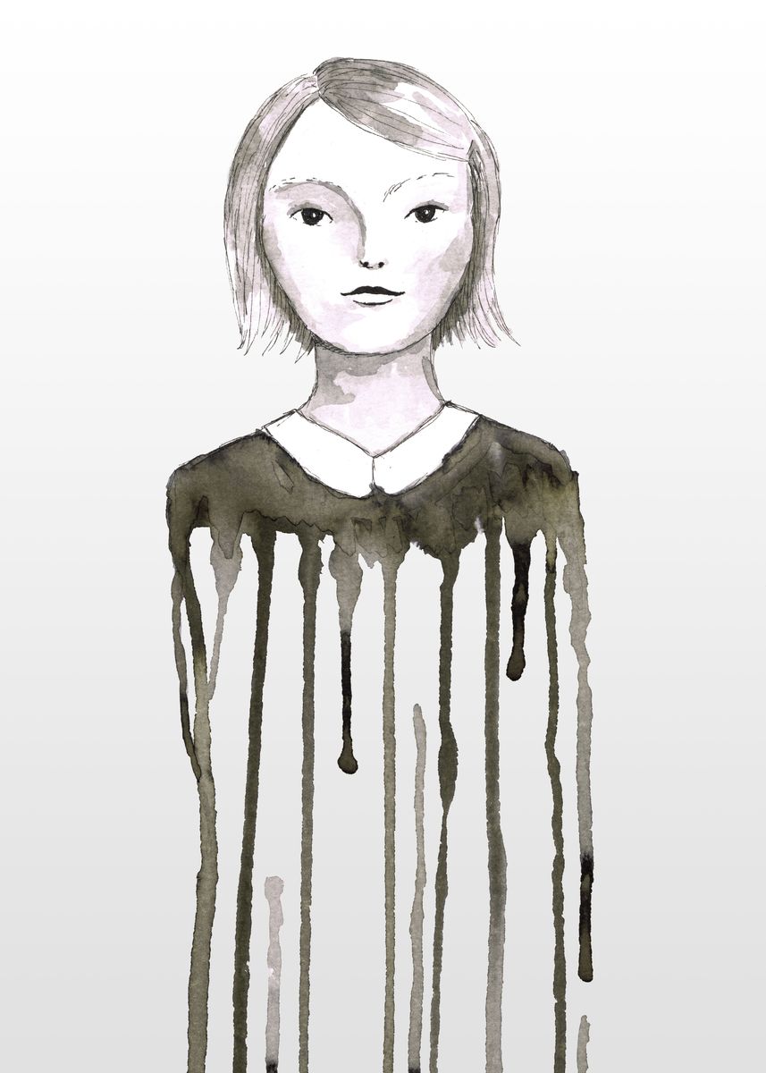 'Dripping girl' Poster, picture, metal print, paint by Bianca Wisseloo ...