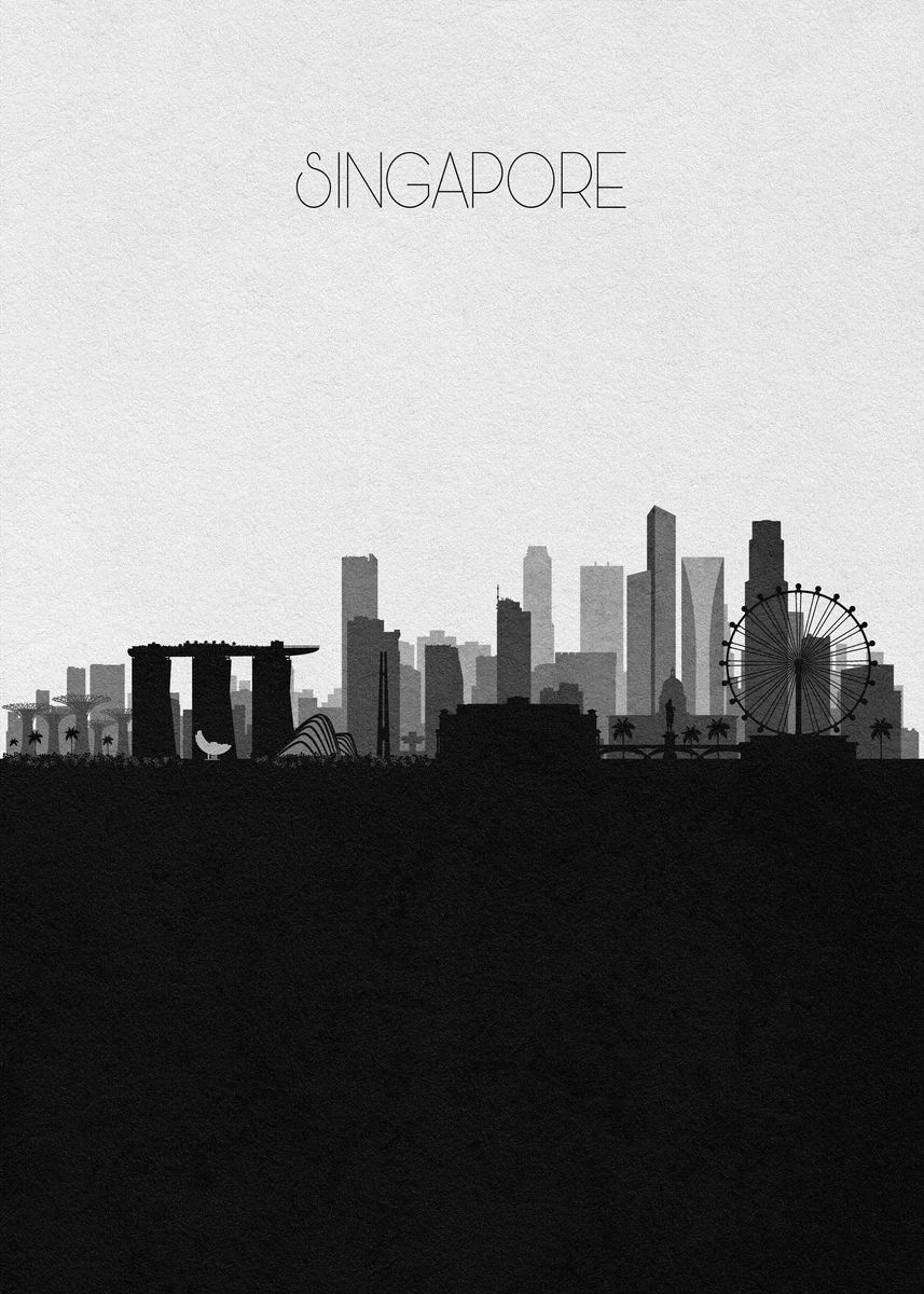 'Singapore Skyline' Poster by Deniz A. | Displate