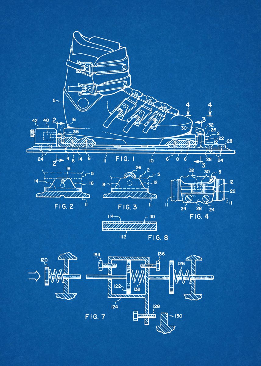 'Ski Boot' Poster, picture, metal print, paint by Nicram K | Displate