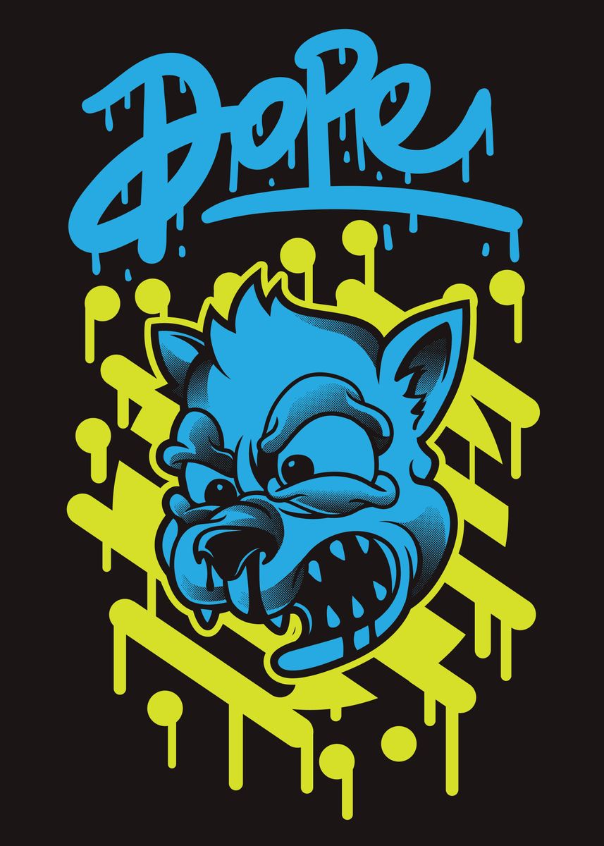'Dope Dog' Poster, picture, metal print, paint by Ruslan Geliskhanov ...