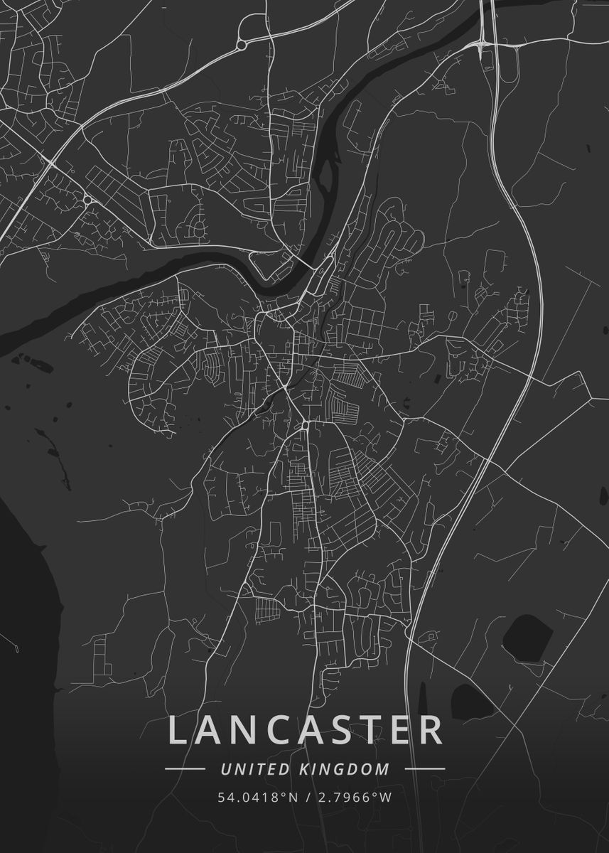'Lancaster United Kingdom' Poster by Designer Map Art | Displate