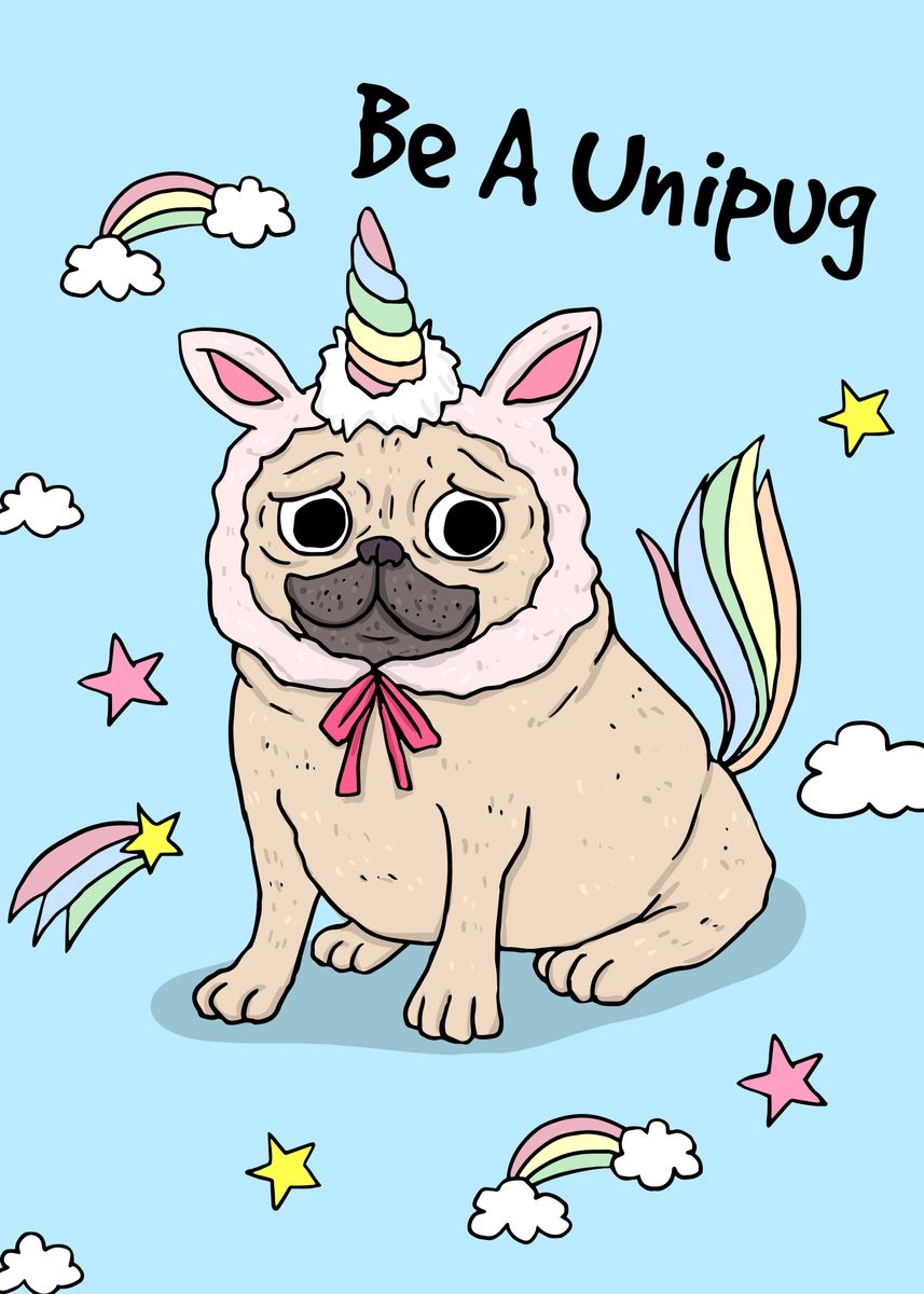 'unipug' Poster by DD ART | Displate