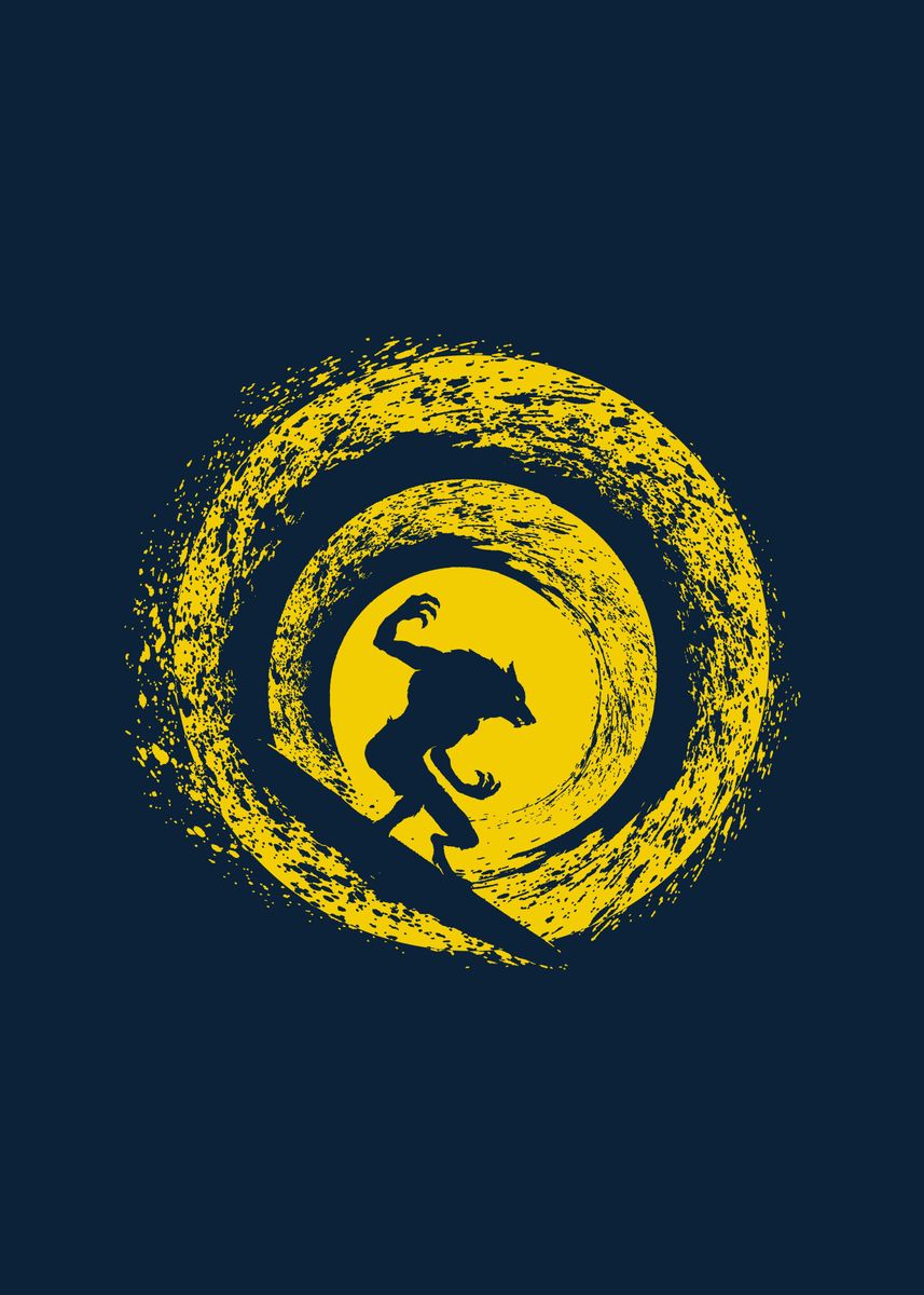 'Moon surfing' Poster by Steven Toang | Displate