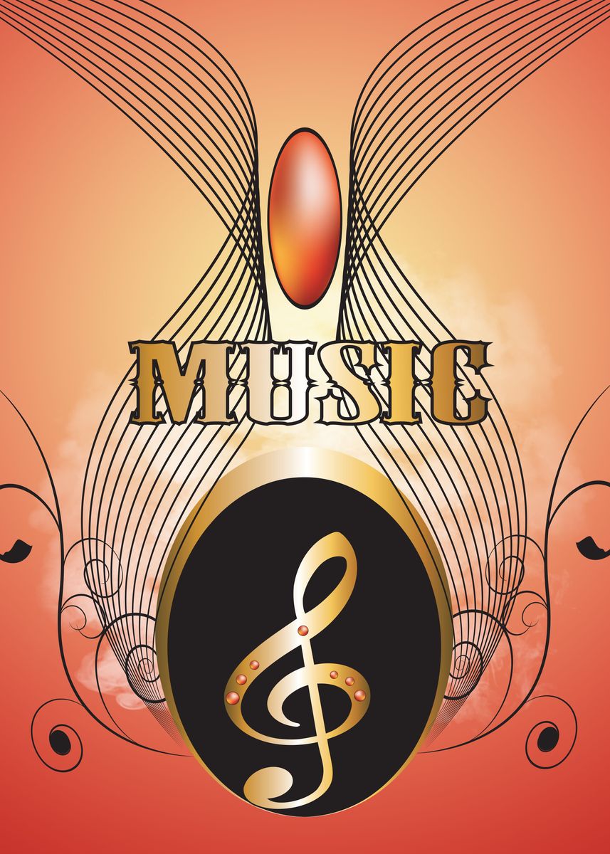 'Music decorative clef' Poster, picture, metal print, paint by Heike ...