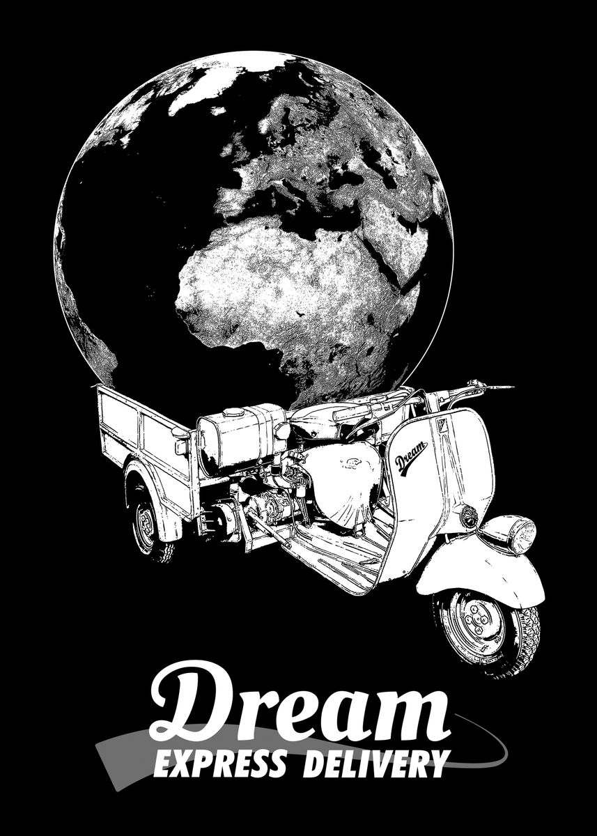 'dream express delivery' Poster, picture, metal print, paint by Carlos ...