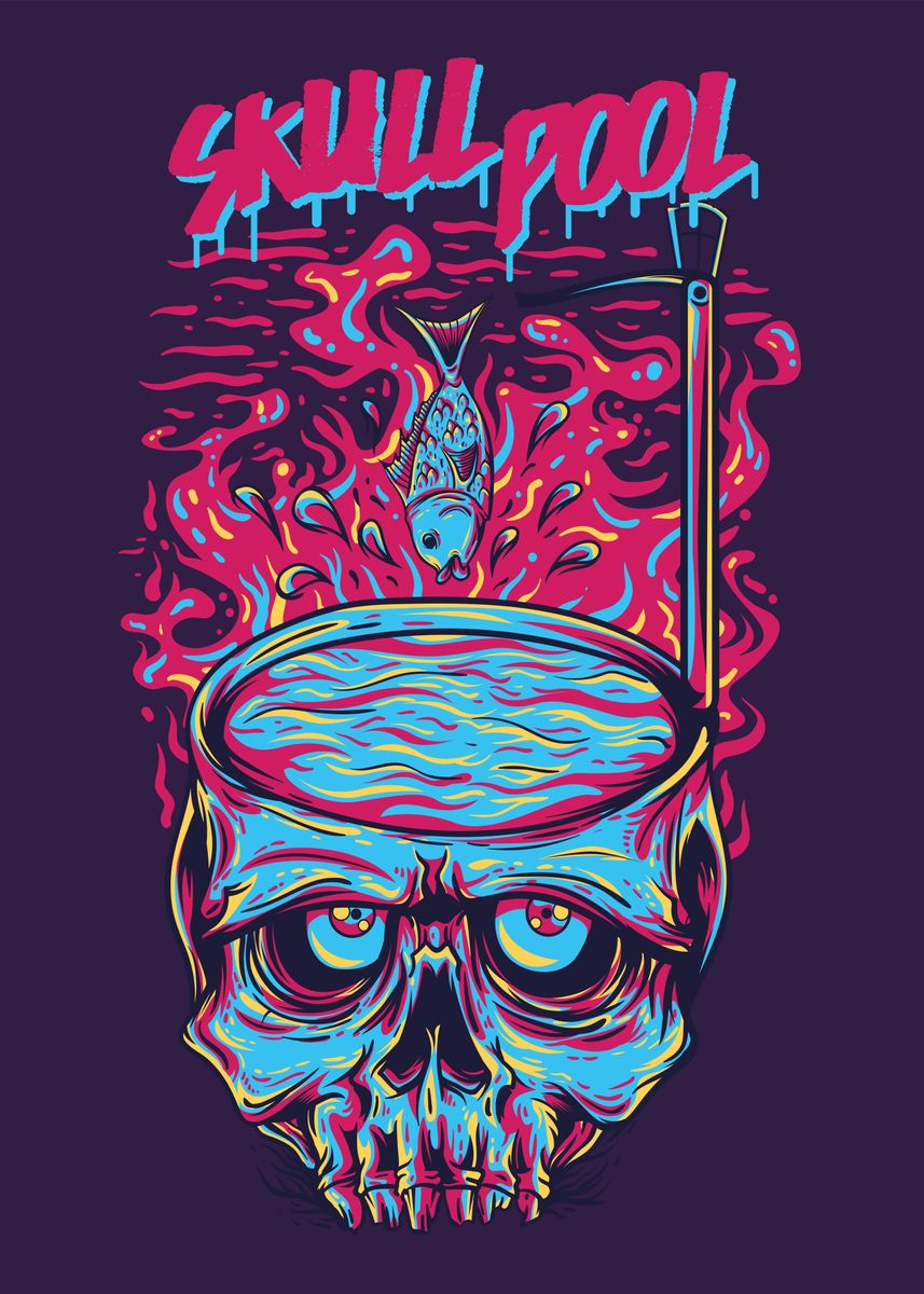 'Skull Pool' Poster, picture, metal print, paint by Ruslan Geliskhanov ...