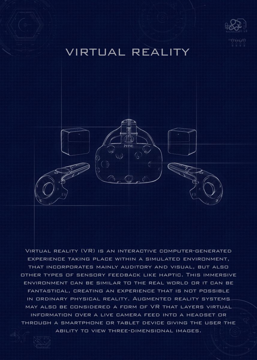 'Virtual Reality Blueprint' Poster, picture, metal print, paint by Gab ...