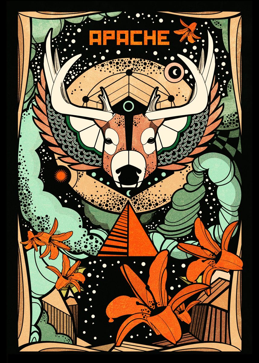 'APACHE' Poster, picture, metal print, paint by Oron Aiche | Displate