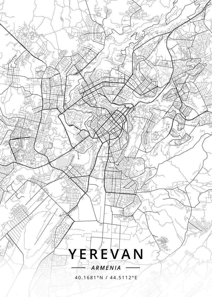 'Yerevan Armenia' Poster by Designer Map Art | Displate