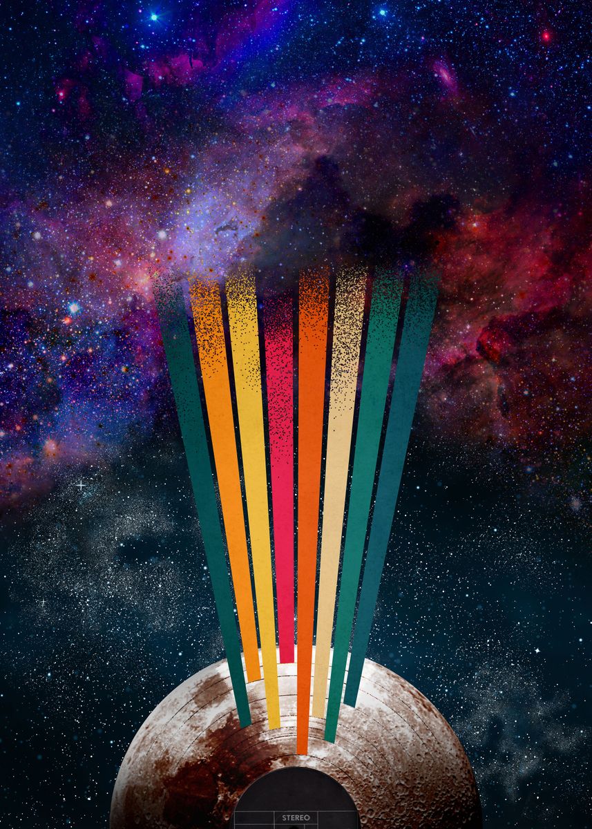 'Lunar music' Poster, picture, metal print, paint by Paul Flores | Displate