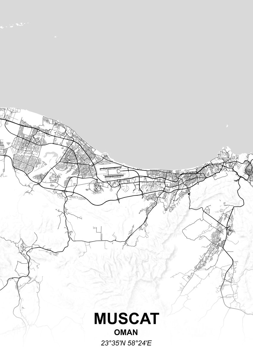 'MUSCAT OMAN' Poster, picture, metal print, paint by Iwoko | Displate