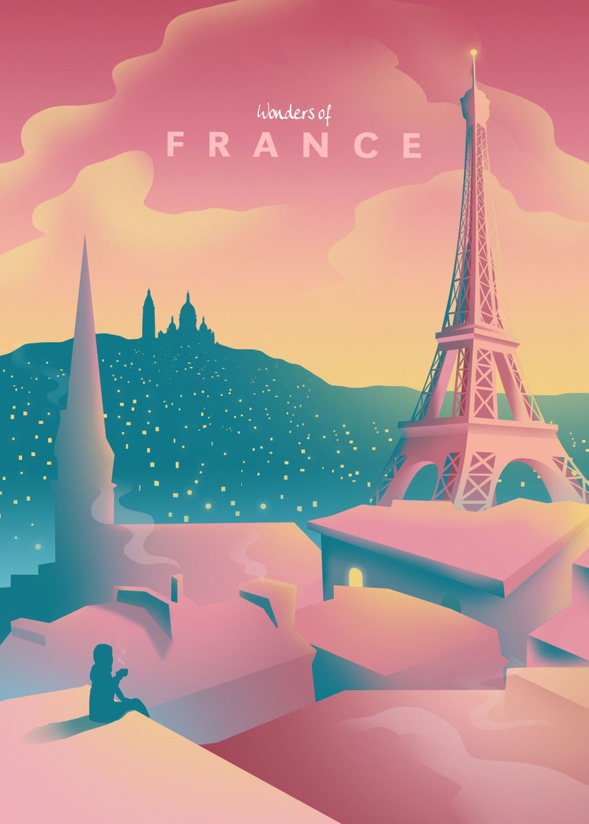 'Wonders of France' Poster, picture, metal print, paint by Retina ...