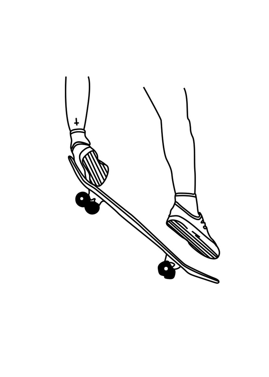 'Kickflip' Poster, picture, metal print, paint by Beat Mandersloot ...